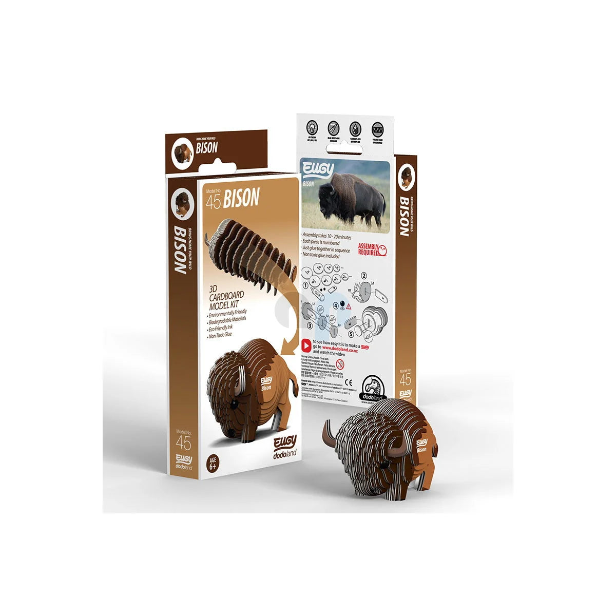 EUGY 3D Cardboard Model: Bison – I'm Board! Games & Family Fun