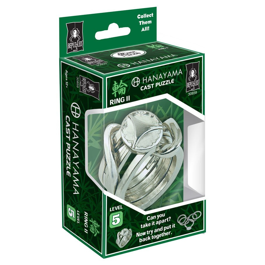 Hanayama Cast Metal Puzzles: Ring II – I'm Board! Games & Family Fun